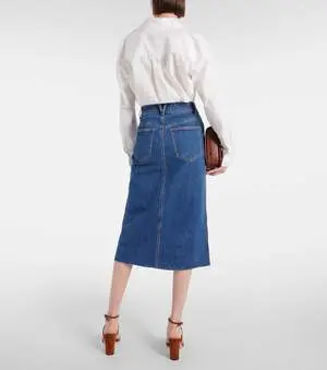 Veronica Beard Victoria Denim Midi Skirt