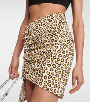 Rabanne Leopard-print Jersey Miniskirt