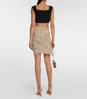 Rabanne Leopard-print Jersey Miniskirt
