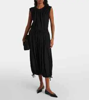 TOTEME Gathered Jersey Top - Black