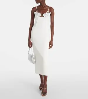 David Koma Embellished Cady Midi Dress