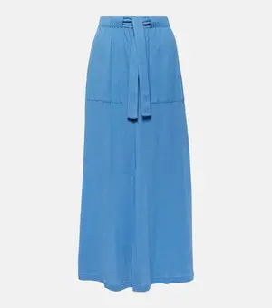 Max Mara Mia Linen-blend Maxi Skirt - Blue