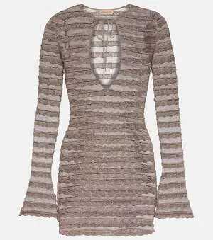 AYA MUSE Lace Knit Minidress - Neutrals