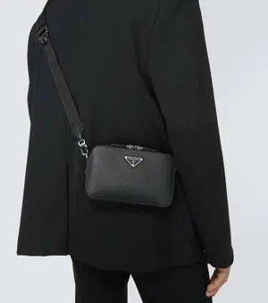 Prada Brique Leather Crossbody Bag