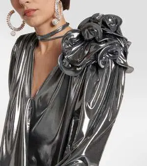 Magda Butrym Applique Metallic Blouse - Silver