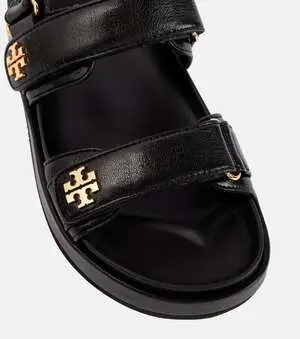 Tory Burch Kira Leather Platform Sandals - Black