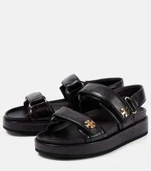 Tory Burch Kira Leather Platform Sandals - Black