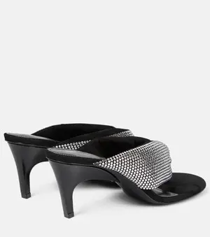 Attico Rem Satin Crystal-embellished Thong Sandals