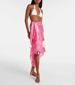 Anna Kosturova Tie-dye Cotton Beach Cover-up