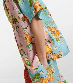 ALEMAIS Mana Floral Patchwork Linen Shirt - Multicoloured