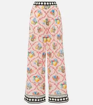 Dolce & Gabbana Capri Printed Cotton Palazzo Pants
