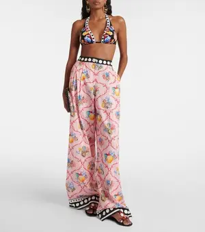 Dolce & Gabbana Capri Printed Cotton Palazzo Pants