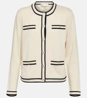 Tory Burch Kendra Wool Cardigan - White