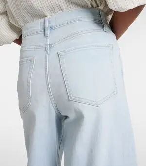 FRAME Le Palazzo Cropped Wide-leg Jeans - Blue