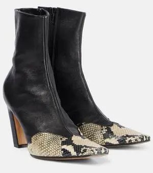 Khaite Khaite Nevada Leather Ankle Boots Multicoloured