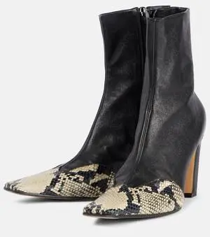 Khaite Nevada Leather Ankle Boots - Multicoloured