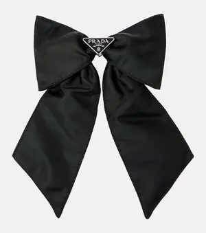 Prada Re-nylon Bow Hair Clip - Black