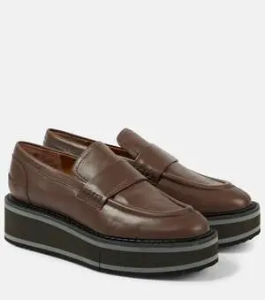 Clergerie Bahati Leather Platform Loafers