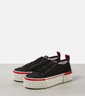 CHRISTIAN LOUBOUTIN Super Pedro Cl Platform Lace-up Sneakers - Black