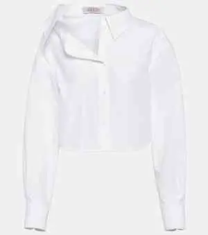 Valentino Garavani Asymmetric Cropped Cotton Shirt
