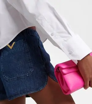 Valentino Garavani Asymmetric Cropped Cotton Shirt