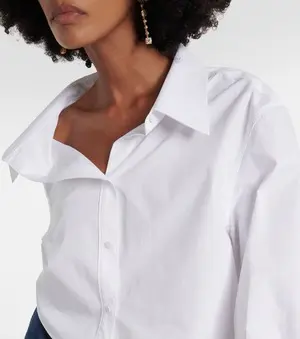 Valentino Garavani Asymmetric Cropped Cotton Shirt