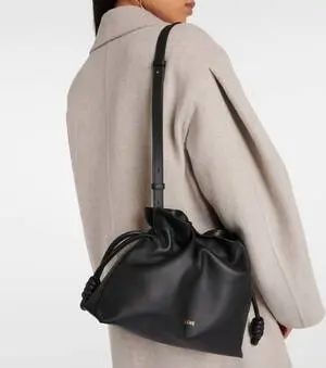 Loewe Flamenco Leather Clutch - Black