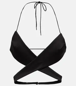 Alex Perry Hudson Halterneck Bra Top - Black