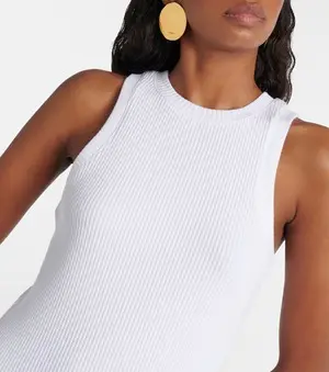 Vince Ribbed-knit Jersey Midi Dress