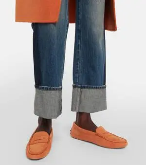 TOD'S Gommino Leather Moccasins - Orange