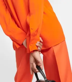Valentino Garavani Scarf Neckline Silk Shirt - Orange