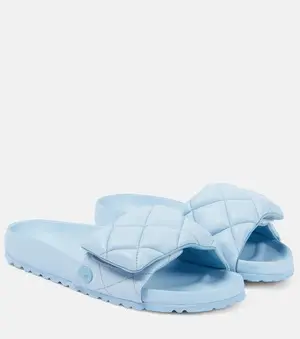 BIRKENSTOCK Sylt Quilted Leather Slides - Blue