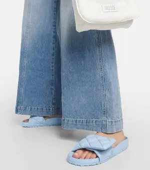 BIRKENSTOCK Sylt Quilted Leather Slides - Blue