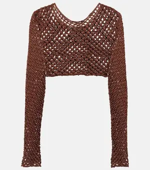 BANANHOT Magen Knitted Crop Top - Brown