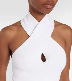 Alaïa Ribbed-knit Halterneck Bodysuit