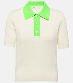 Tory Burch Pointelle Cotton Polo Shirt
