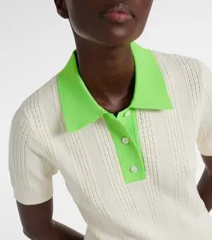 Tory Burch Pointelle Cotton Polo Shirt