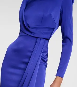 Alex Perry Draped Satin Gown - Blue