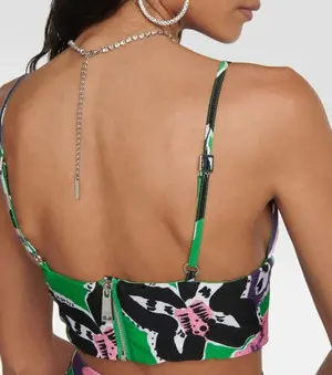 AREA Printed Cropped Top