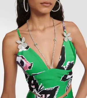 AREA Printed Cropped Top