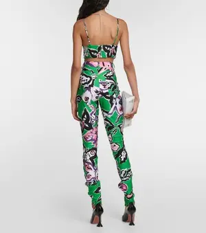 AREA Printed Cropped Top