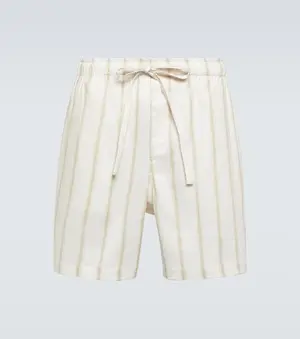 Commas Striped Linen-blend Shorts