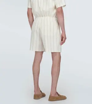 Commas Striped Linen-blend Shorts