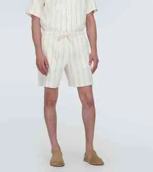 Commas Striped Linen-blend Shorts