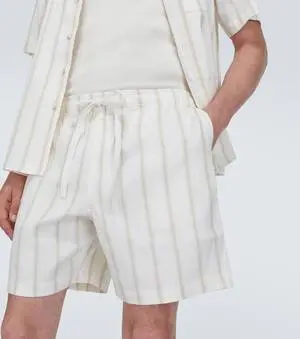 Commas Striped Linen-blend Shorts