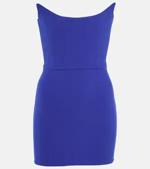 Alex Perry Strapless Crepe Mini Dress - Blue