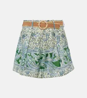 Zimmermann Ottie Paisley Linen Shorts