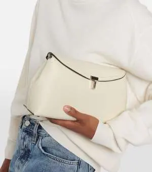 TOTEME T-lock Leather Clutch - White