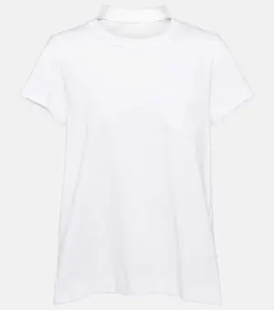 Sacai Pleated Cotton Jersey T-shirt