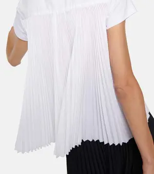 Sacai Pleated Cotton Jersey T-shirt